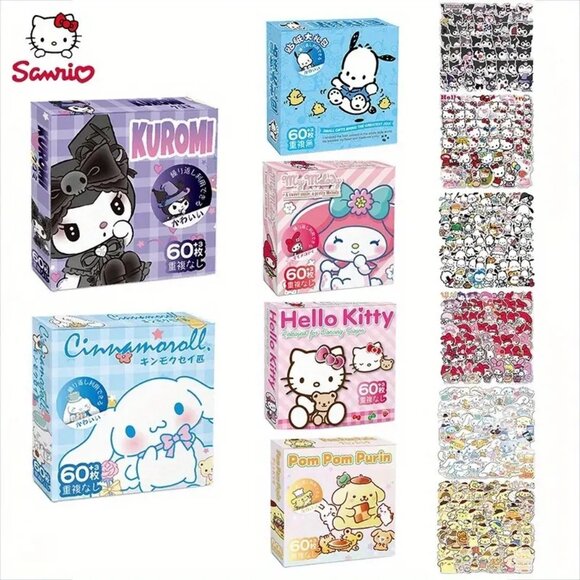 Office | Fam240 63 Piece Hello Kitty Friends Waterproof Sticker Box You ...
